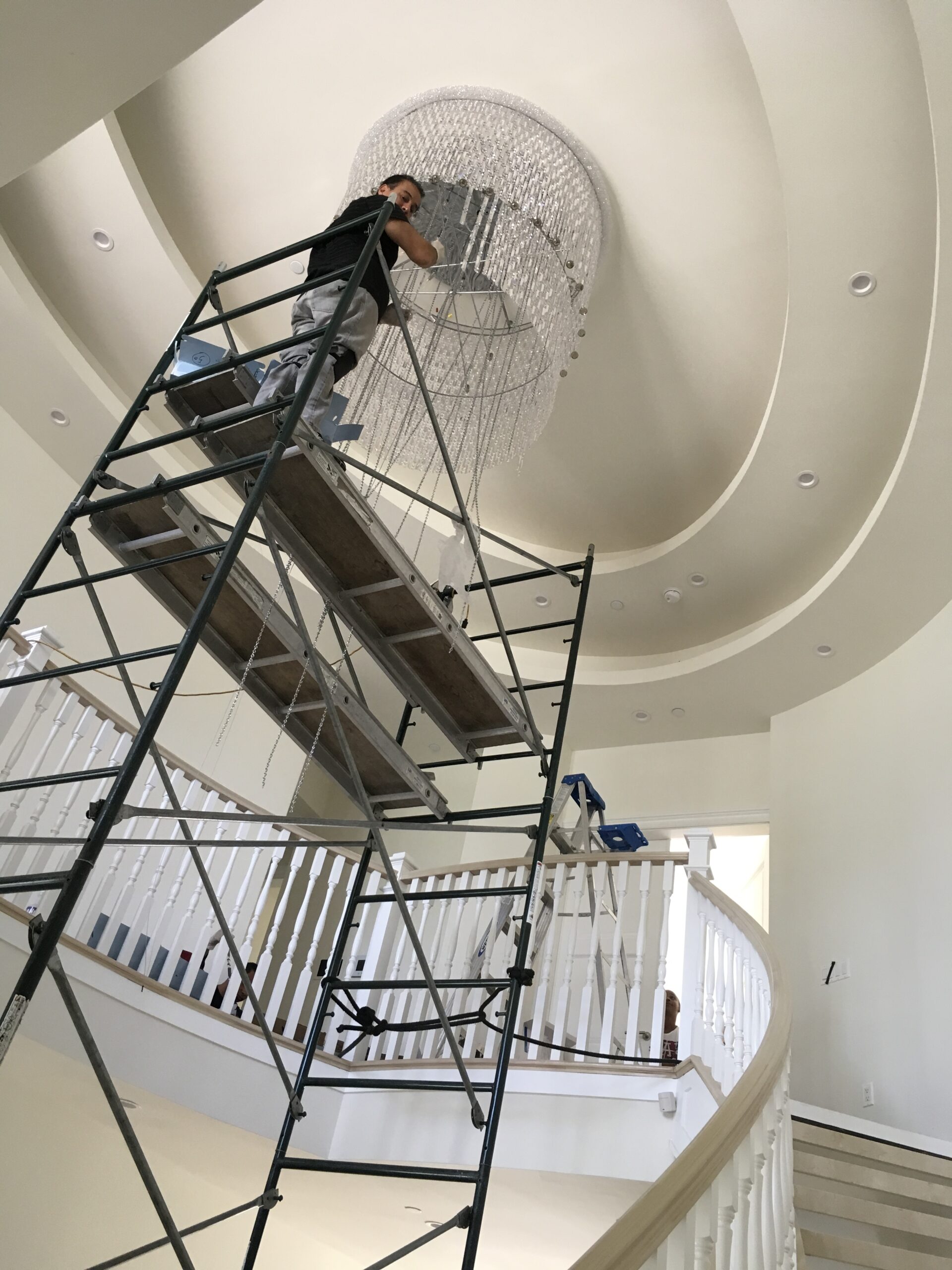 Chandelier Installation - Crystal City Line